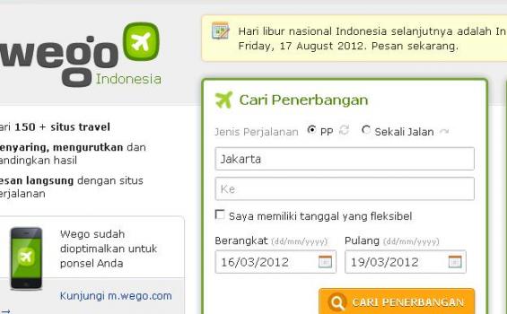 Wego Luncurkan Pencarian Meta Dalam Bahasa Indonesia - TribunNews.com