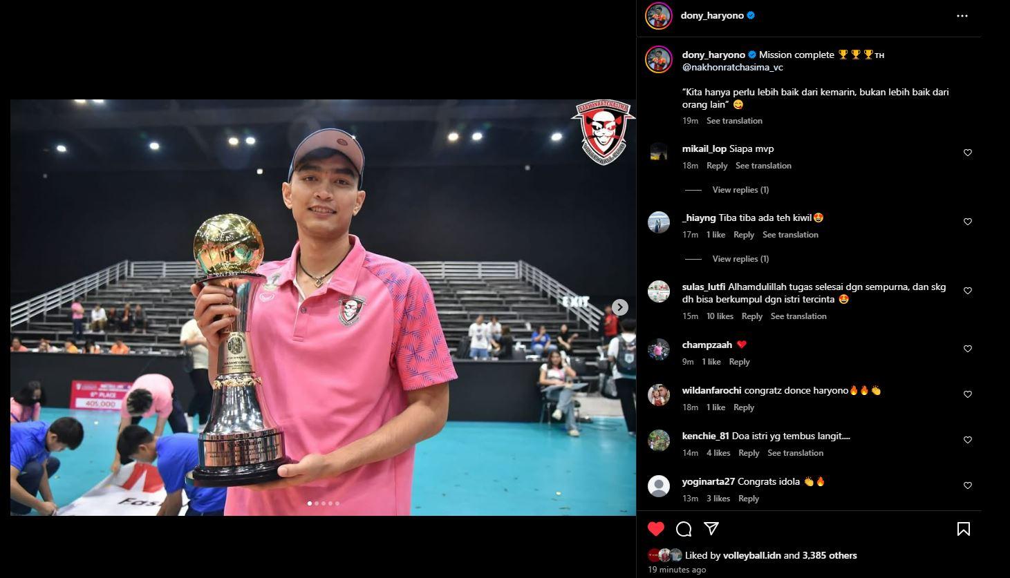 Kata-kata Mutiara Doni Haryono seusai Juara Liga Voli Thailand, Jejak ...