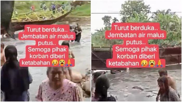 Jembatan Gantung di Lubuklinggau Putus, Puluhan Pengunjung Wisata Tepian Malus Terjatuh ke ...