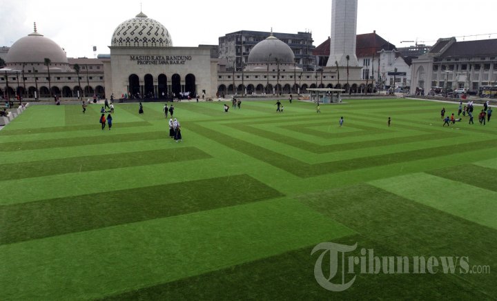 Bermain di Atas Rumput Sintetis Taman Alun-alun Bandung, Foto 1 ...