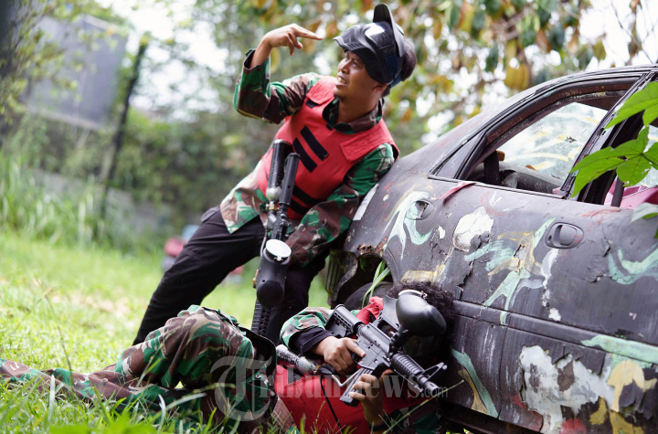 FWP PMJ Bersama IJTI Depok Bermain Paint Ball di TPP, Foto 5 #1941296 - TribunNews.com