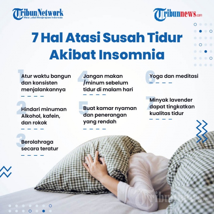 Infografis 7 Hal Atasi Susah Tidur Akibat Insomnia, Foto 1 #1856192 - TribunNews.com