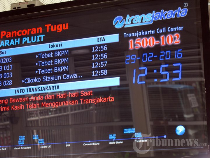 Layar Informasi Busway, Foto 2 #1640382 - TribunNews.com
