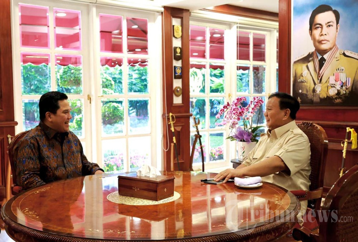Menhan Prabowo Terima Kunjungan Menteri Bumn Erick Thohir Foto 3