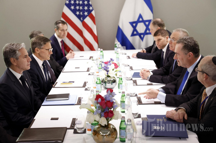 Menlu AS Anthony Blinken Presiden Israel Isaac Herzog di Tel Aviv, Foto ...