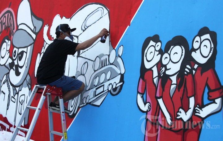 Mural Wisata di Jalan Asia Afrika, Foto 1 #1750999 - TribunNews.com