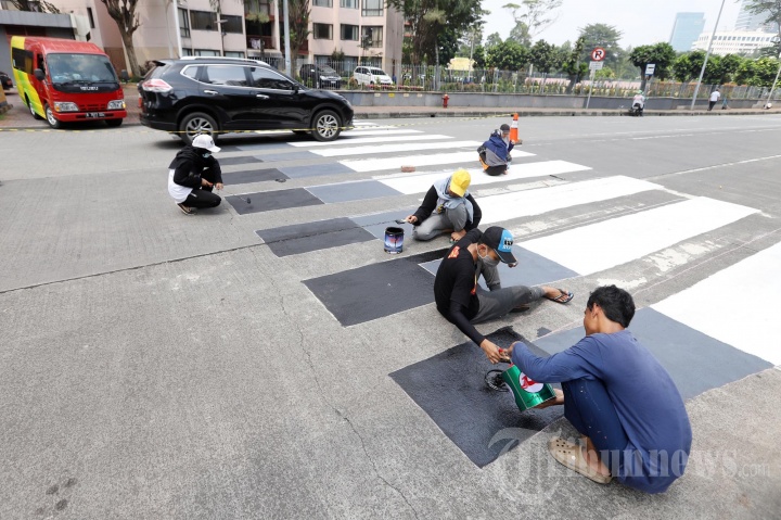 Pengecatan Zebra Cross 3D, Foto 3 #1797054 - TribunNews.com