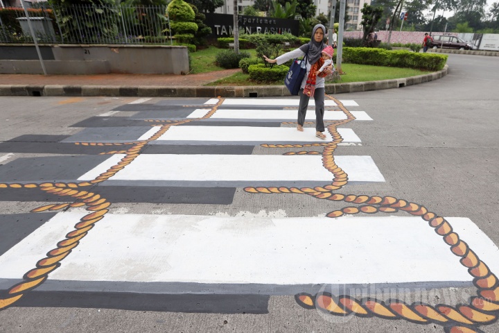 Pengecatan Zebra Cross 3D, Foto 9 #1797060 - TribunNews.com
