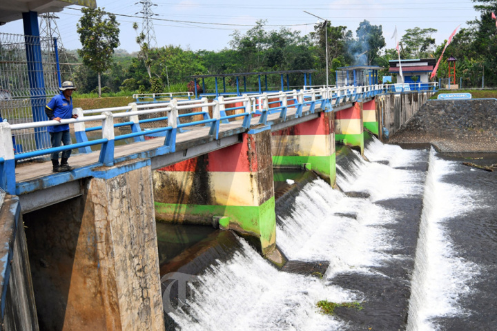 Petugas BBWS Brantas Pantau Bendung Irigasi Sungai Amprong Malan, Foto ...