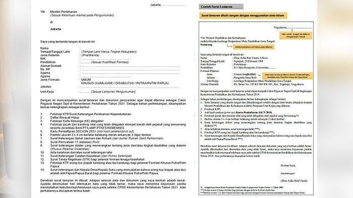 9 Format Surat Lamaran CPNS 2024 untuk Instansi Pusat, Mulai dari Kemenkumham sampai Kemenpanrb ...