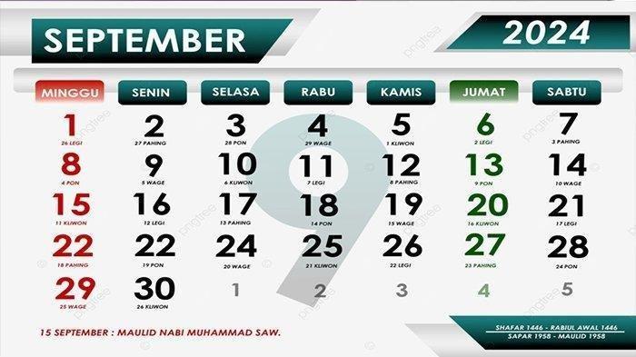 Apakah 30 September 2024 Hari Libur ? Berikut Daftar Tanggal Merah ...