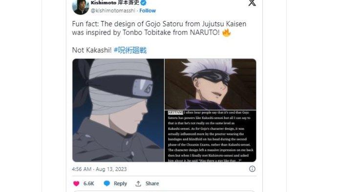 Gojo Satoru di Jujutsu Kaisen Terinspirasi dari Hatake Kakashi dalam ...