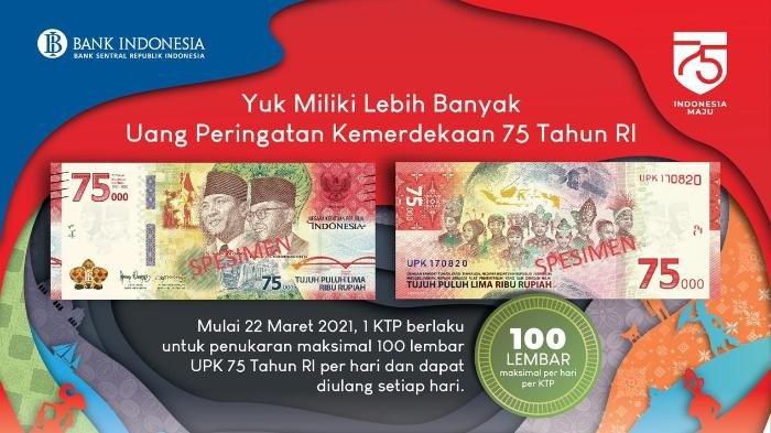 Kini dengan Mudah Bisa Tukarkan Uang Pecahan Rp 75 Ribu, Begini Caranya ...