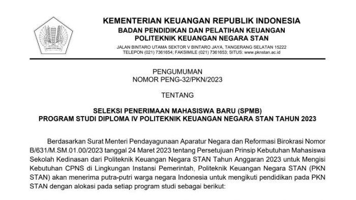 Syarat Daftar STAN 2023, Lengkap dengan Biaya Pendaftarannya ...
