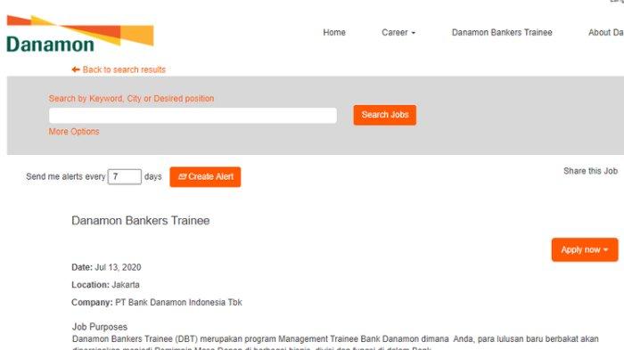 Lowongan Kerja Bank Danamon untuk Lulusan S1-S2 Semua Jurusan, Berikut Informasi Lengkapnya ...