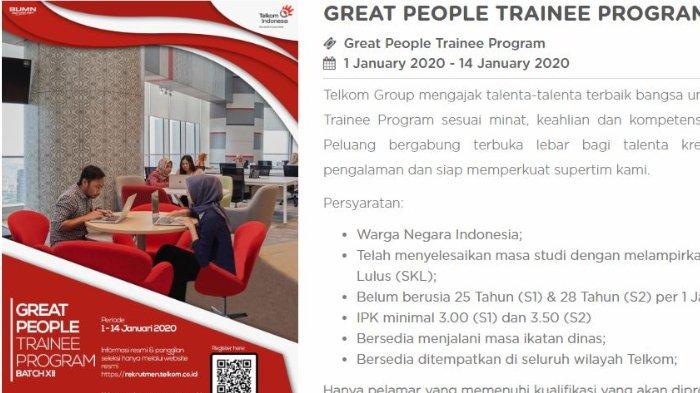 Lowongan Kerja BUMN - Telkom Group Buka Pendaftaran Hingga 14 Januari 2020 bagi Lulusan S1 dan ...