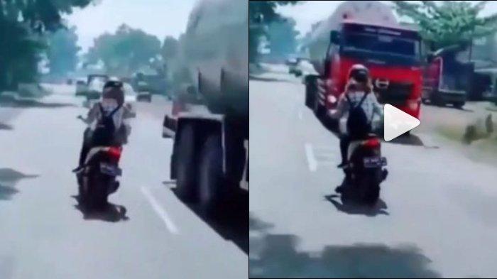 Viral Video Pengendara Motor Ugal-ugalan di Jalan, Hampir Tabrak Truk dan Pengendara Lain ...
