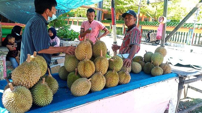 Di Bengkalis Lagi Musim Durian, Sehari Pedagang Durian di Pinggir Jalan Bisa Jual 200 Buah ...