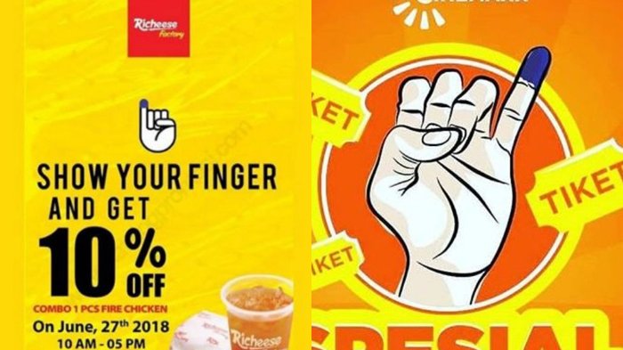Inilah 10 Tempat Kuliner yang Mengadakan Promo Pilkada - Wartakotalive.com