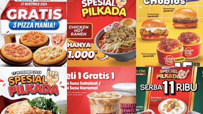 Daftar Promo Pilkada 2024 Makanan dan Minuman Diskon 50 Persen hingga ...