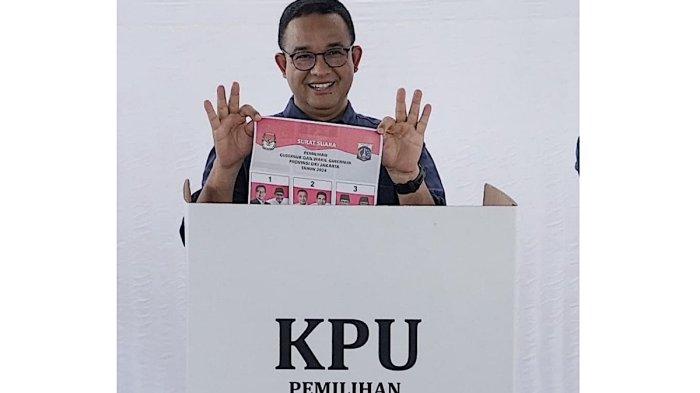 Anies Baswedan Usai Coblos di TPS Lebak Bulus Jaksel: Menyala Dong ...