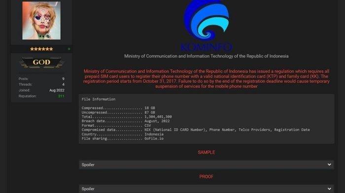 Pakar Keamanan Siber Sebut 1,3 Miliar Data NIK Indonesia Bocor Dibobol ...