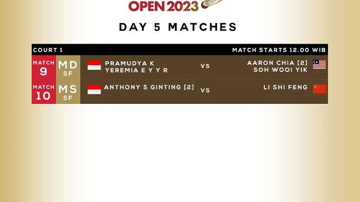 Link Live Streaming Semifinal Indonesia Open 2023: Ginting & Pramudya/Yeremia Berjuang Tiket ...