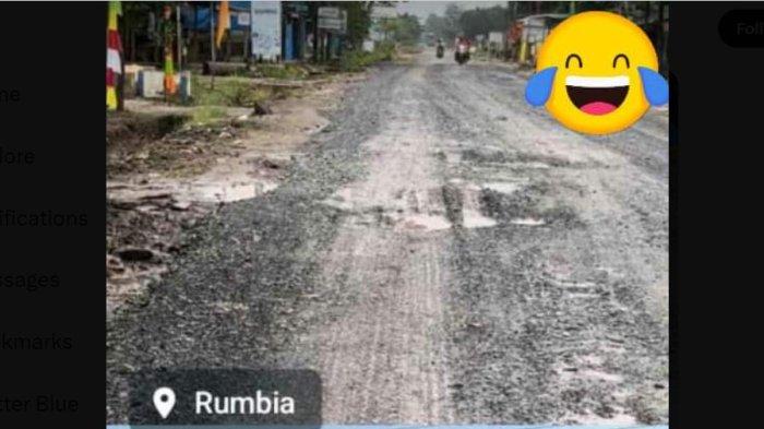 Jalan Rumbia Lampung Tengah yang Dikerjakan untuk Sambut Jokowi Rusak Lagi, Pengerjaan Asal ...