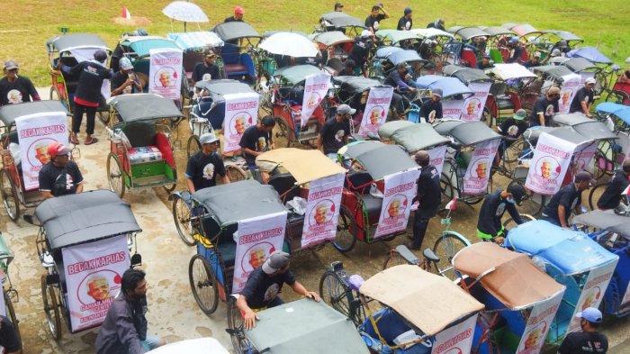 Ratusan Milenial dan Komunitas Becak Tempuh Jalan 7 KM Deklarasikan ...