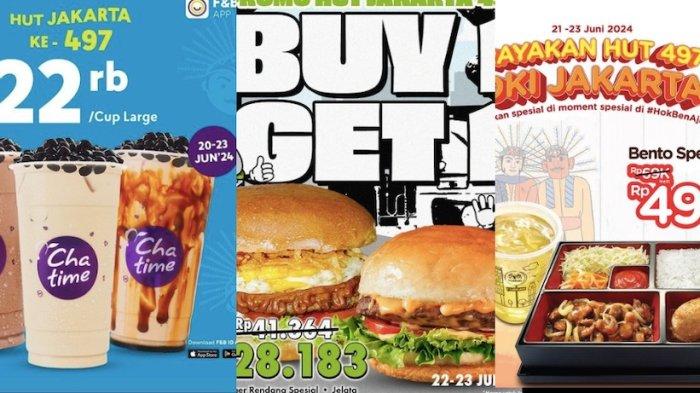 Promo HUT Jakarta 2024, Buy 1 Get 1 hingga Diskon 50 Persen: Hokben, JanjiJiwa, Burger Bangor ...