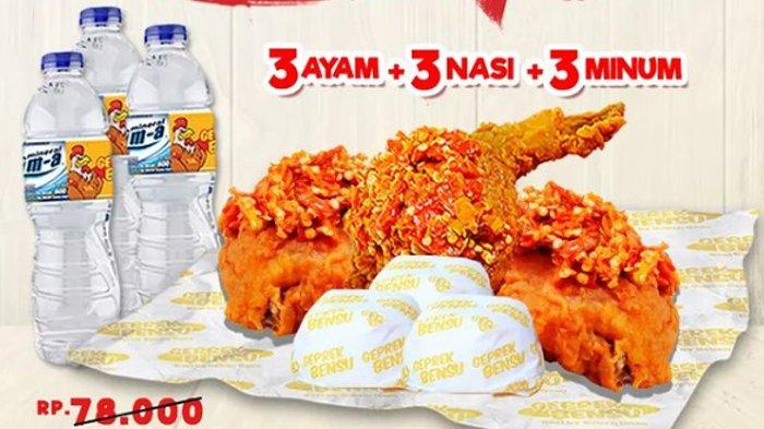 Promo Makanan Minggu, Geprek Bensu Beli 3 Cuma Rp Rp60 Ribu ...