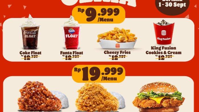 Promo Makanan Awal Bulan September, Burger King Serba Rp9 Ribu ...
