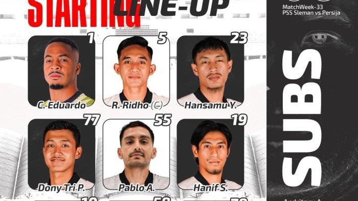 Susunan Pemain PSS Sleman vs Persija Jakarta, Ricky Nelson Andalkan ...
