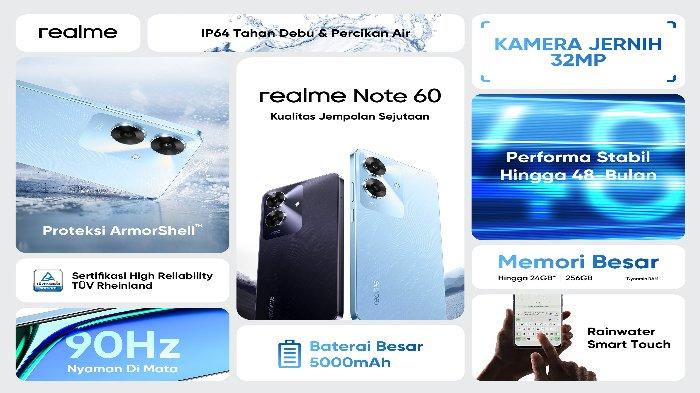 Ponsel Tahan Banting realme Note 60 Rilis di Indonesia, Harga Rp 1,4 ...