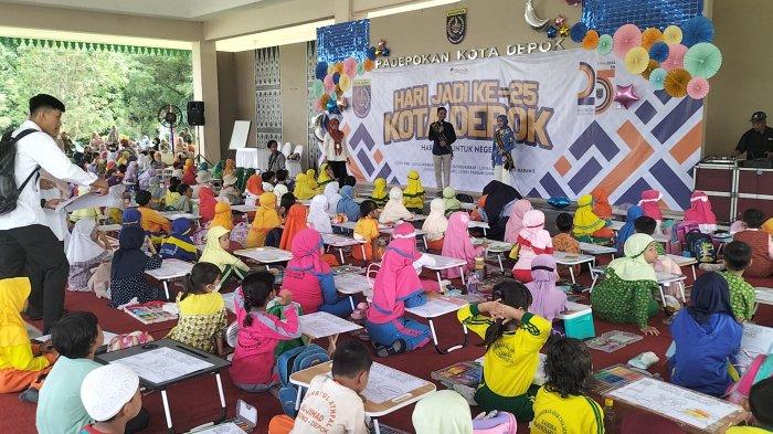 Meriahkan HUT ke-25 Kota Depok, Ratusan Anak-anak TK Ikuti Lomba Mewarnai - Wartakotalive.com