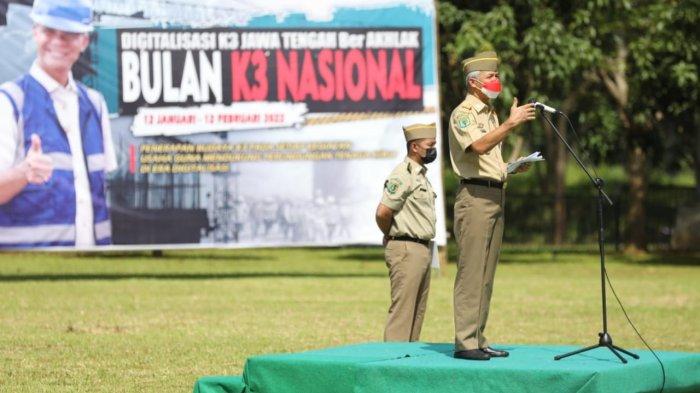 Pimpin Apel Upacara Bulan K3 Nasional, Ganjar Ingatkan Pentingnya Edukasi Keselamatan Kerja ...