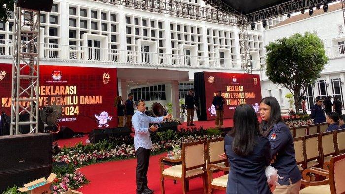 Deklarasi Kampanye Damai di KPU Dihadiri 3 Paslon Capres/Cawapres, Jalan Ditutup - Wartakotalive.com