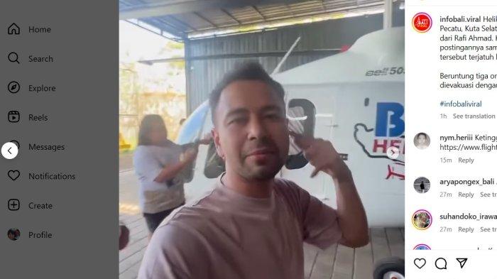 Helikopter yang Jatuh di Bali karena Tersangkut Tali Layangan Disinyalir Milik Raffi Ahmad ...