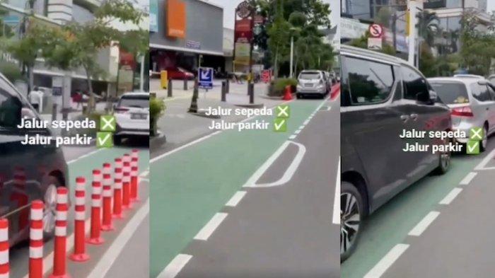 Pembatas Jalur Sepeda Banyak Hilang Mobil Seenaknya Parkir, Dishub Janji Tertibkan ...