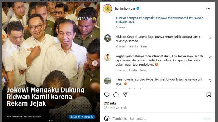Jokowi Dukung Ridwan Kamil di Pilkada DKI Jakarta, Respons Warganet Keras, Apa Reaksi PDIP ...