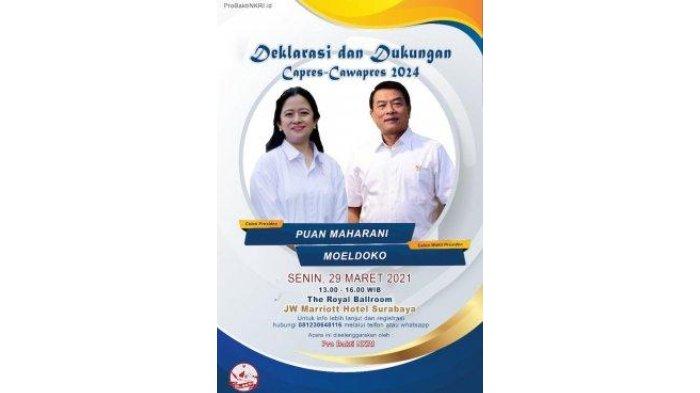 Beredar Poster Deklarasi Puan Maharani dan Moeldoko sebagai Capres dan ...