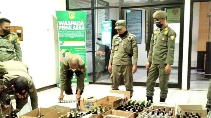 Gelar Operasi Pekat, Satpol PP Kabupaten Bogor Sita 310 Botol dan 44 Kaleng Miras di Cibinong ...
