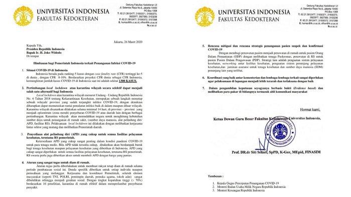Universitas Indonesia Kirimkan Surat Terbuka untuk Jokowi Minta ...