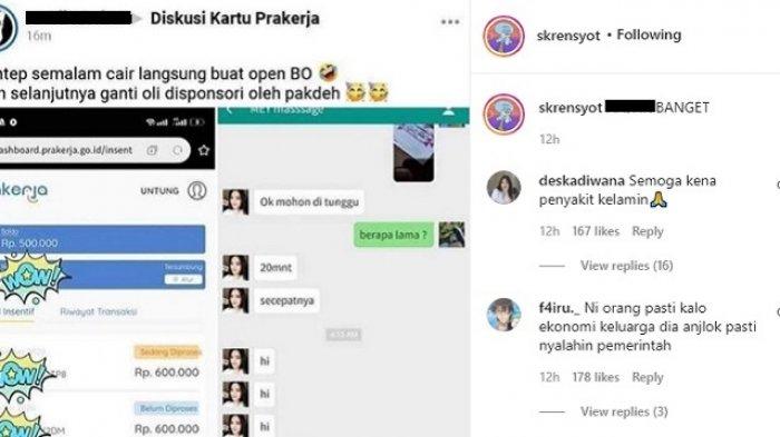 Uang Prakerja Dipakai Buat Prostitusi Online, Netizen Pesan Cewek di Medsos: Mantep Langsung ...