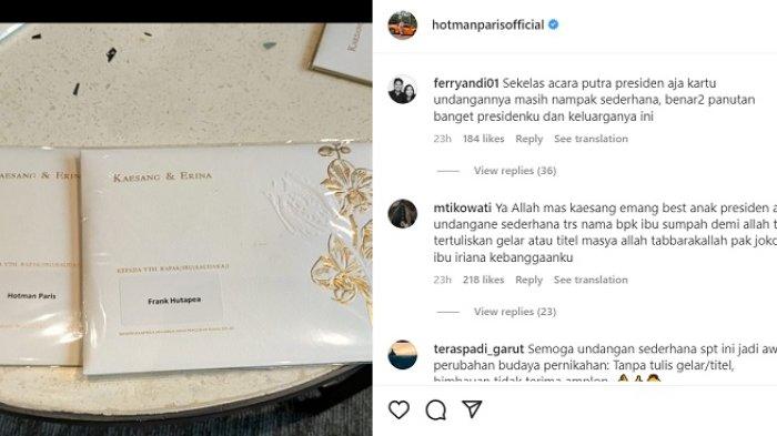 Undangan Sederhana Sekelas Anak Presiden Diterima Hotman Paris - Wartakotalive.com