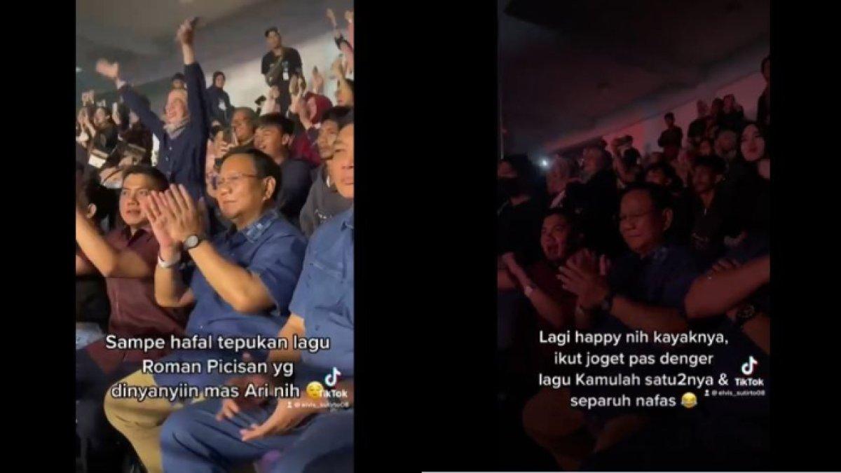 Penampakan Prabowo Nonton Konser Dewa 19, Rela Hujan-hujanan hingga ...