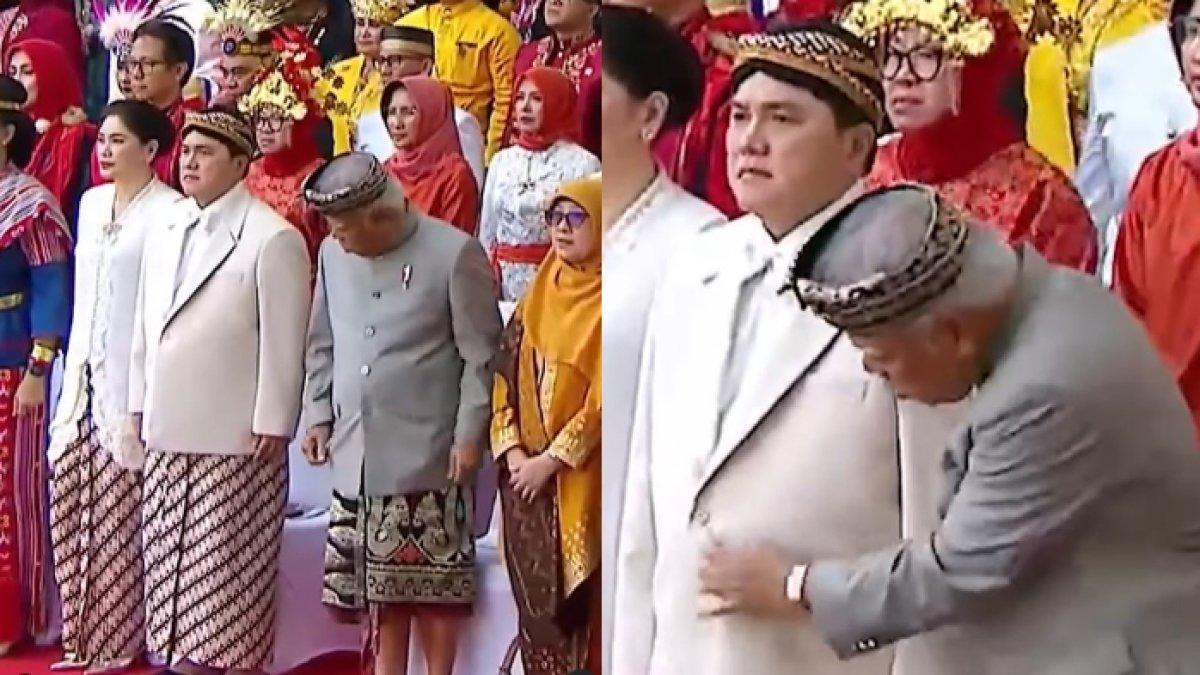 Viral Aksi Usil Basuki Hadimuljono ke Erick Thohir saat Upacara HUT ke-78 RI, Menteri BUMN Ucap ...