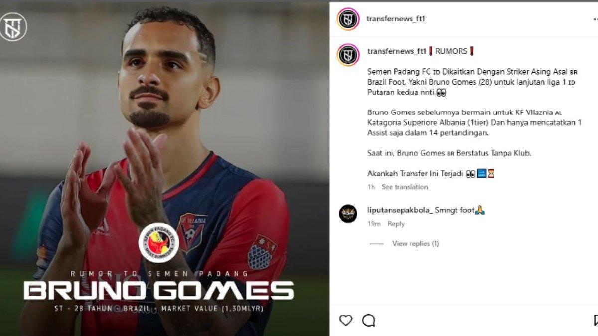 Sosok Bruno Gomes: Bomber yang Semakin Dekat ke Semen Padang, Masih Mending Kenneth Ngwoke ...