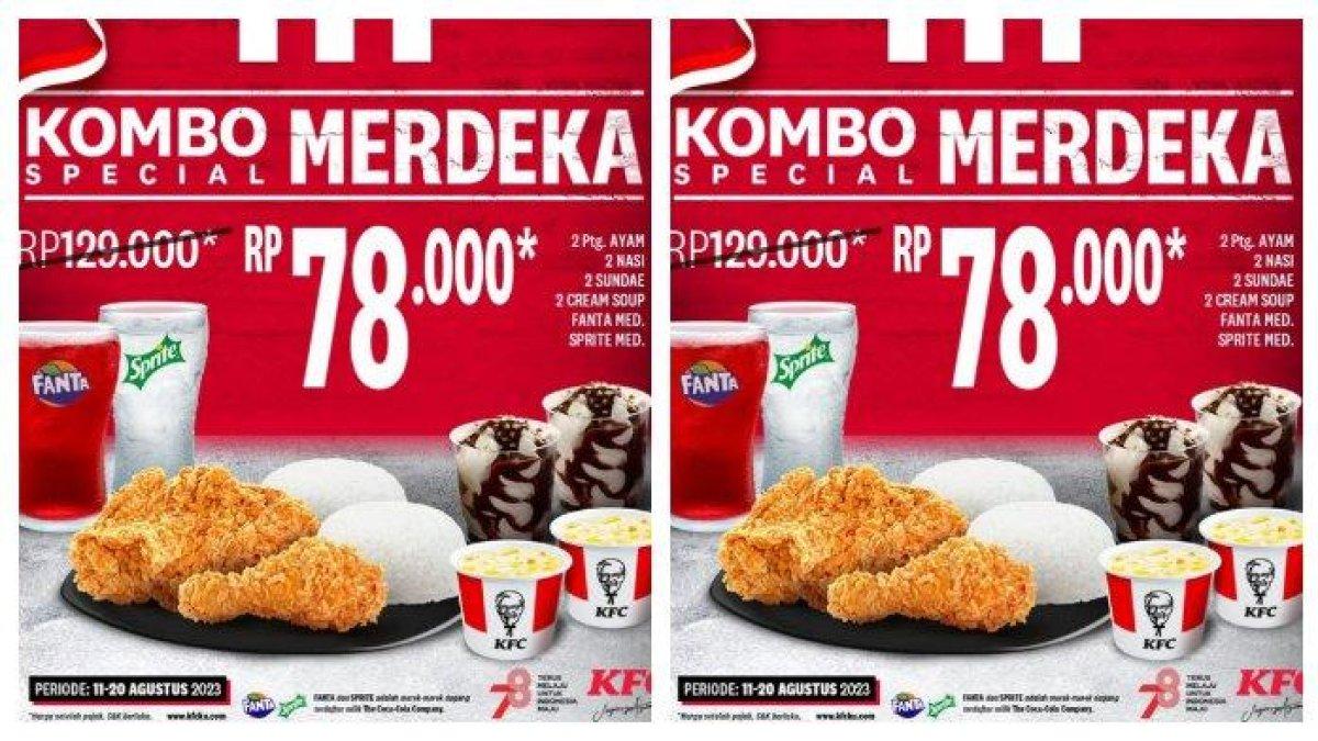 Promo HUT ke-78 RI: KFC Paket 78 Ribu, Burger King Rp 17 Ribuan, Hokben, hingga Richeese Factory ...
