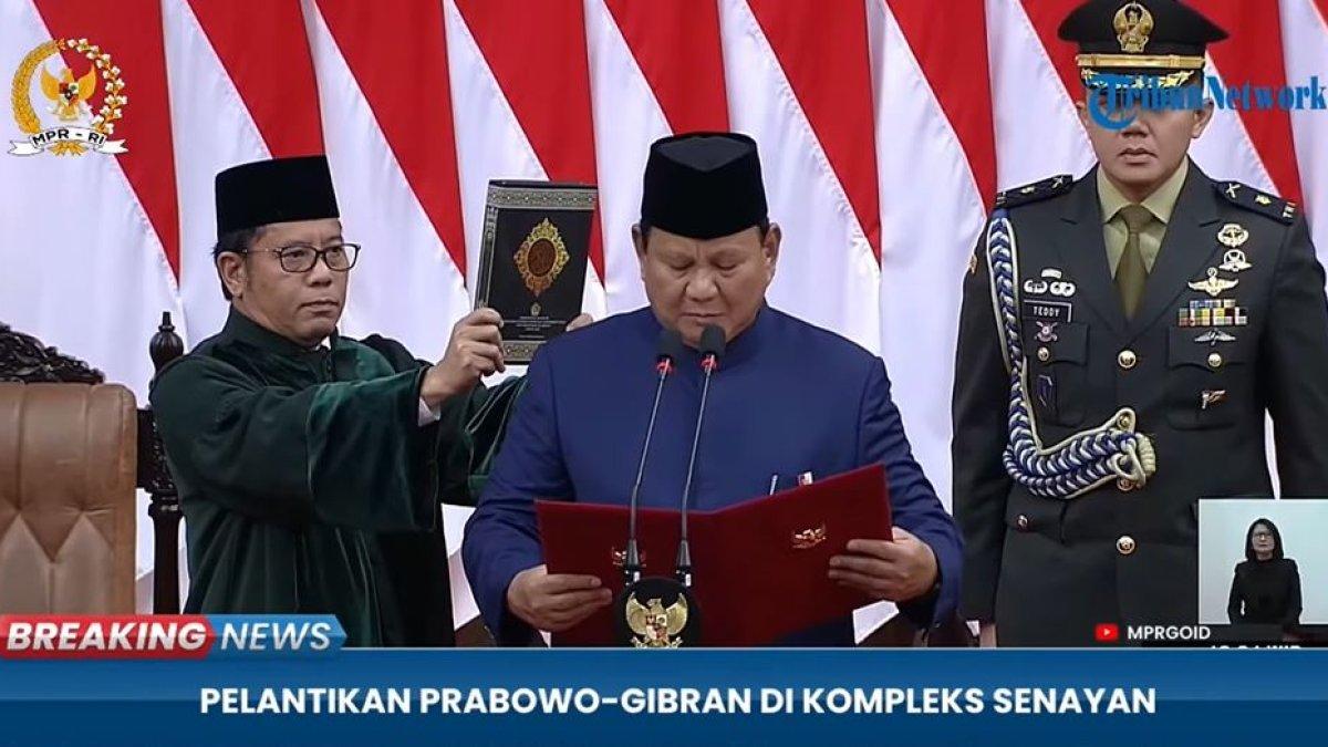 Lengkap Bunyi Pidato Perdana Prabowo Subianto sebagai Presiden RI: Ingatkan Banyak Tantangan ...